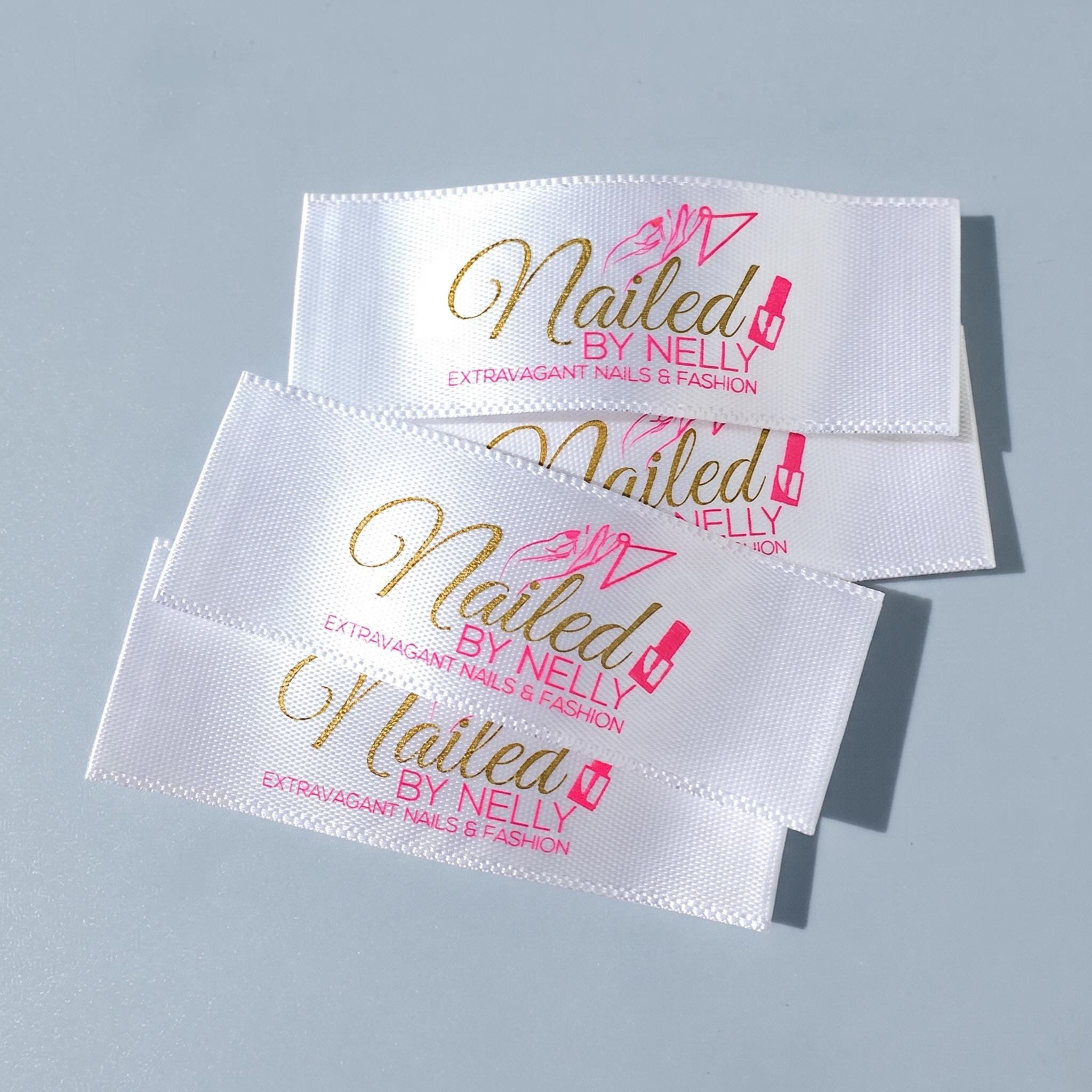 Custom Satin Sewing Labels, Personalized Clothing Tags With Logo, Fold ...