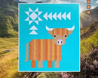 Highland Coo Cow Quilt Pattern - Etsy