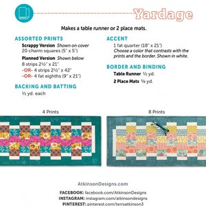 Cha Cha Cha Table Runner Pattern, Atkinson Designs, Terry Atkinson ...