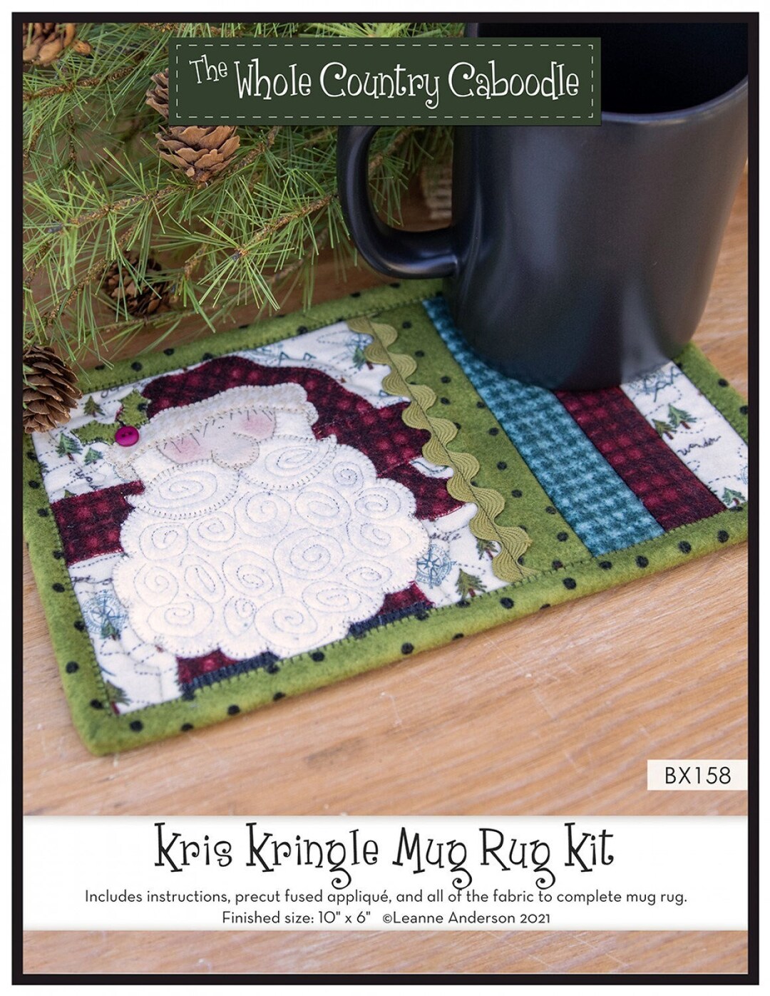 Kris Kringle Mug Rug Kit, the Whole Country Caboodle, #BX158, Leanne ...