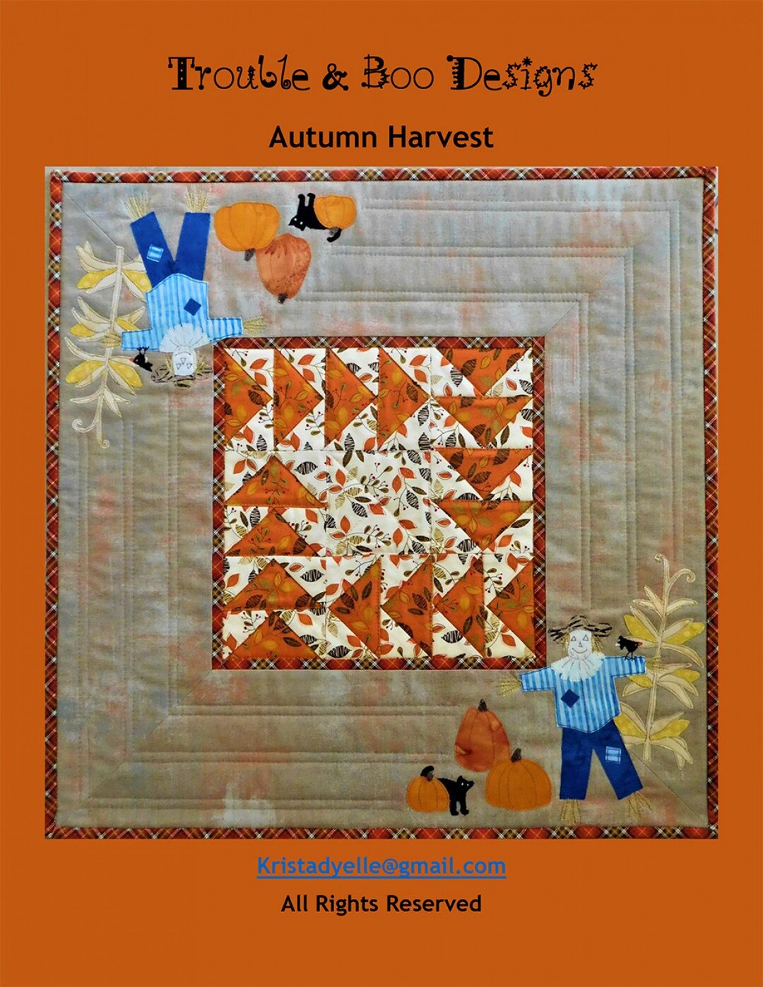 Autumn Harvest Table Topper Pattern, Trouble & Boo, Startingstitches, Sewing, Quilting, Flying ...