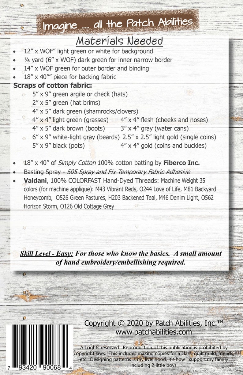 Lucky Gnome Y'are Table Runner Pattern Patch Abilities - Etsy