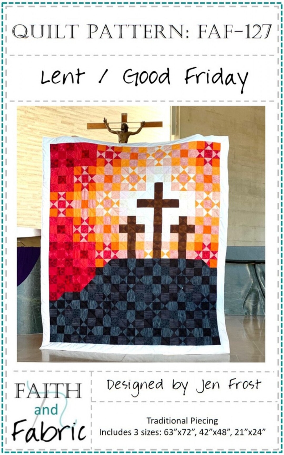 Lent / Good Friday Quilt Pattern, Faith and Fabric, Jen Frost ...
