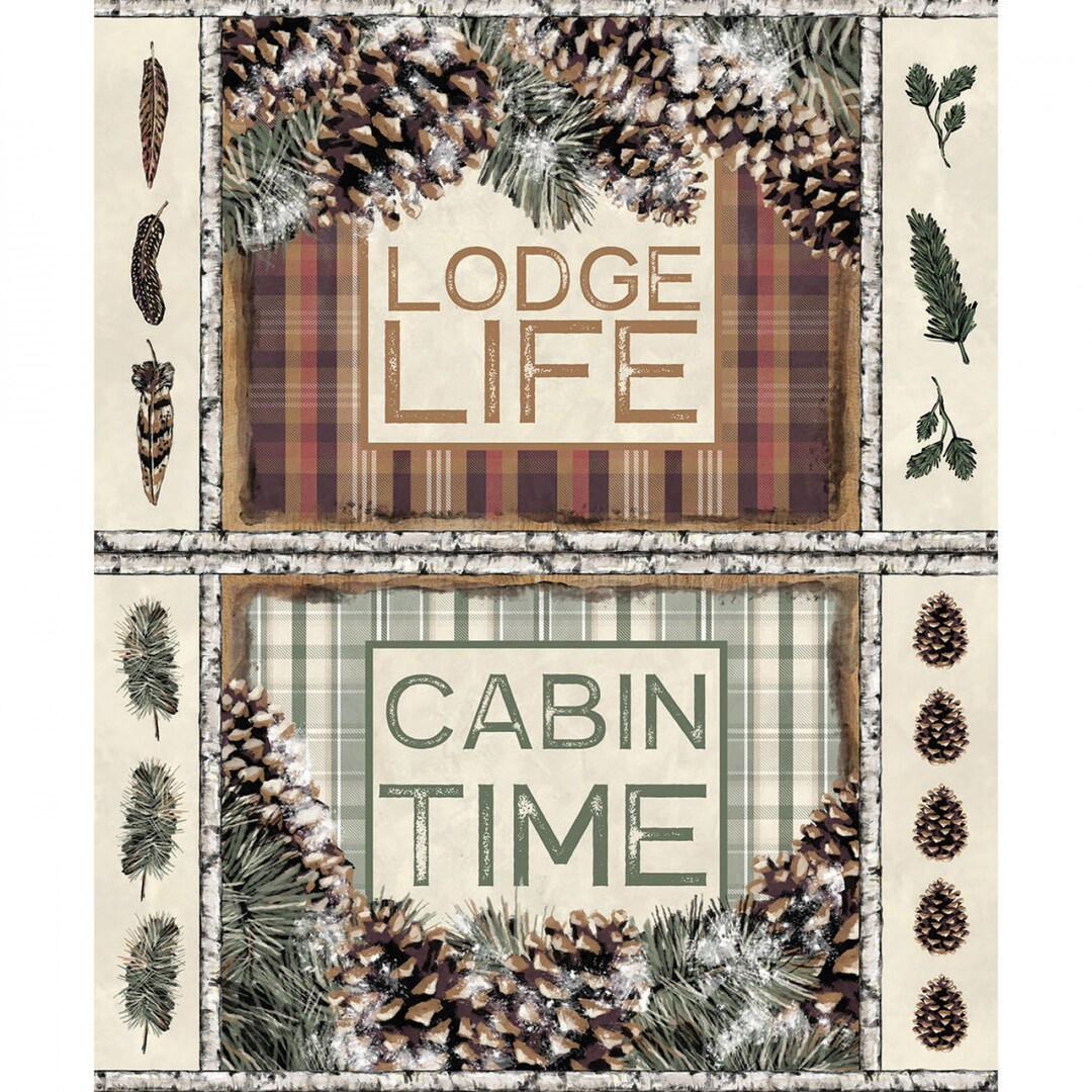 Lodge Life / Cabin Time Fabric Panel, Camelot Fabrics, Pam Vale ...