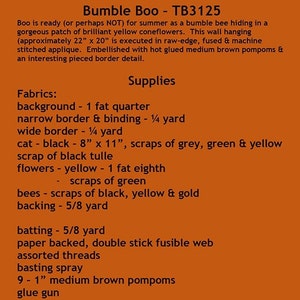 Bumble Boo Wall Hanging Pattern, Trouble & Boo, Startingstitches, Black ...