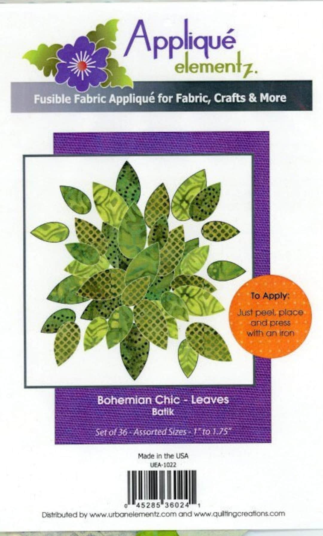 Set of 36 Bohemian Chic Leaves Precut Fused Applique, Applique Elementz ...