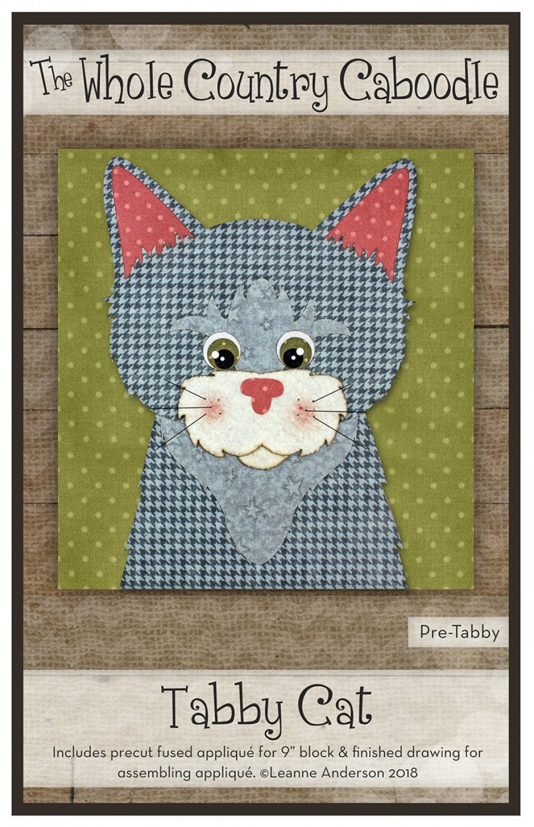 Tabby Cat Precut Fused Applique, the Whole Country Caboodle, Pre-tabby ...