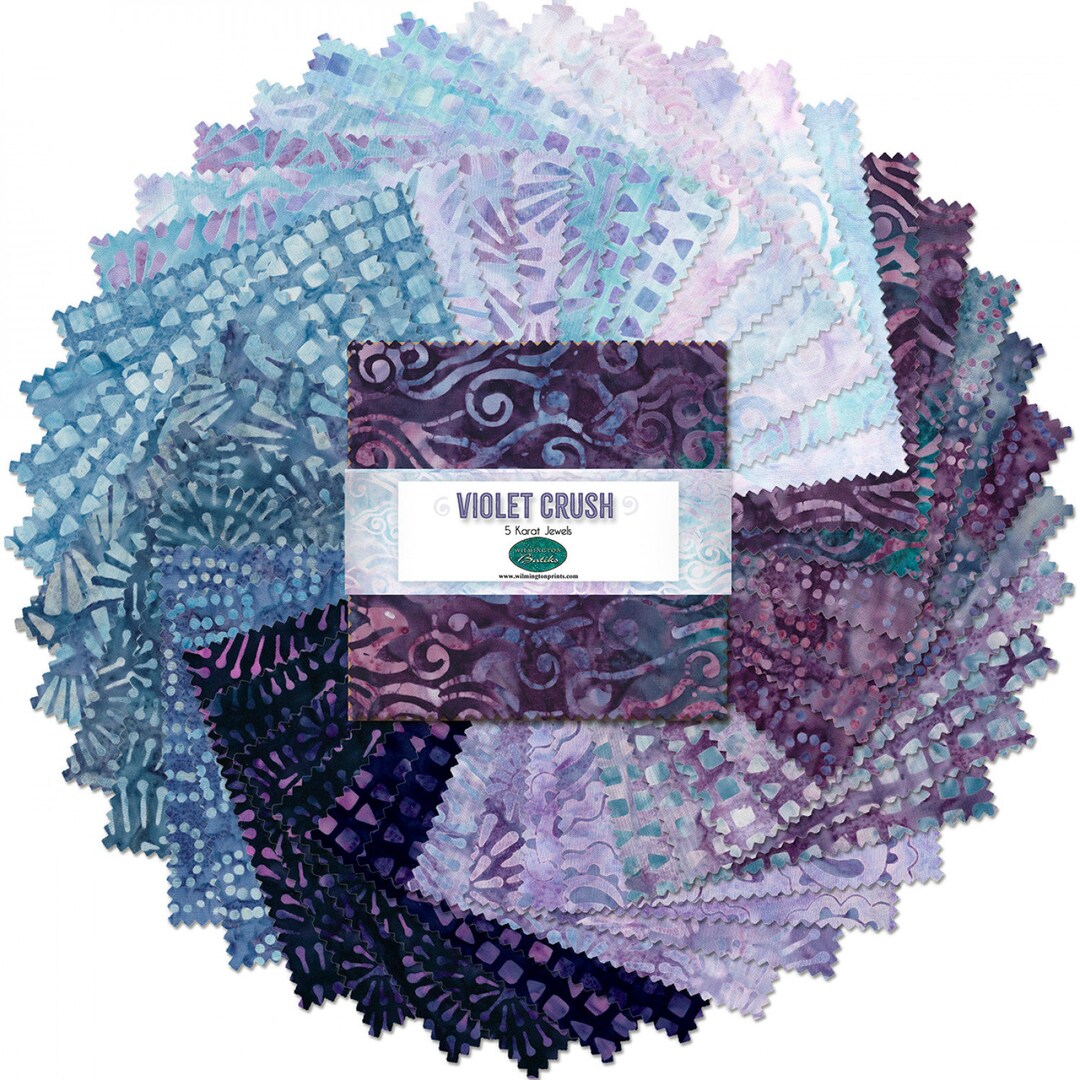 Violet Crush Charm Pack, Wilmington Prints, Startingstitches, 5 Squares, 100% Cotton, Quilting ...