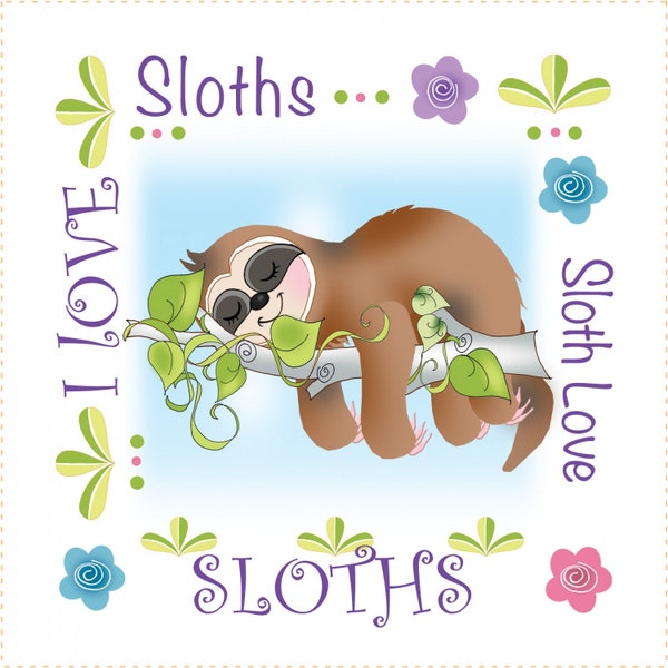 Sloth Fabric - Etsy