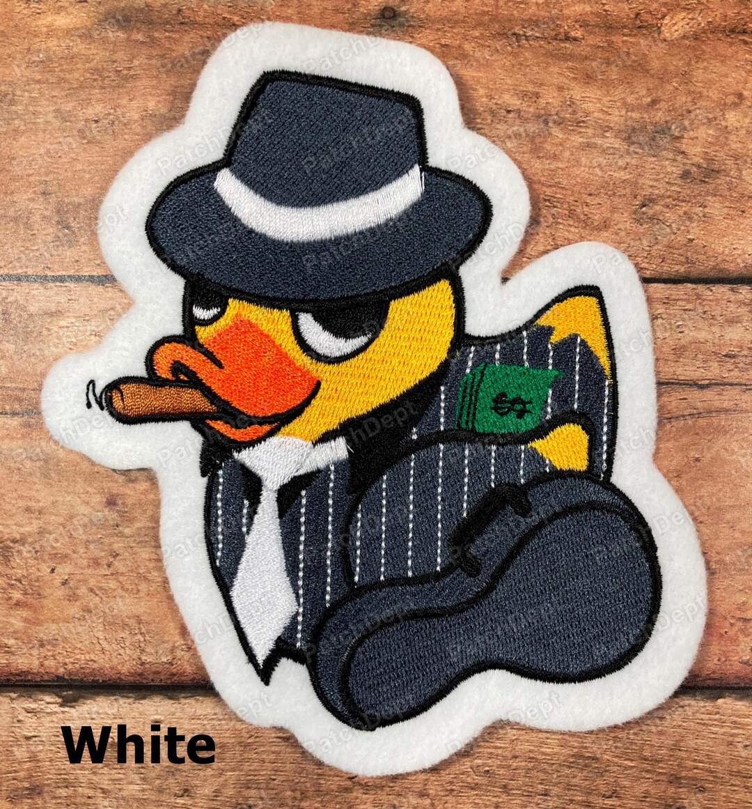Gangster Duckie Embroidered Iron-on Patch, 4.86 X 5.41 Inches ...