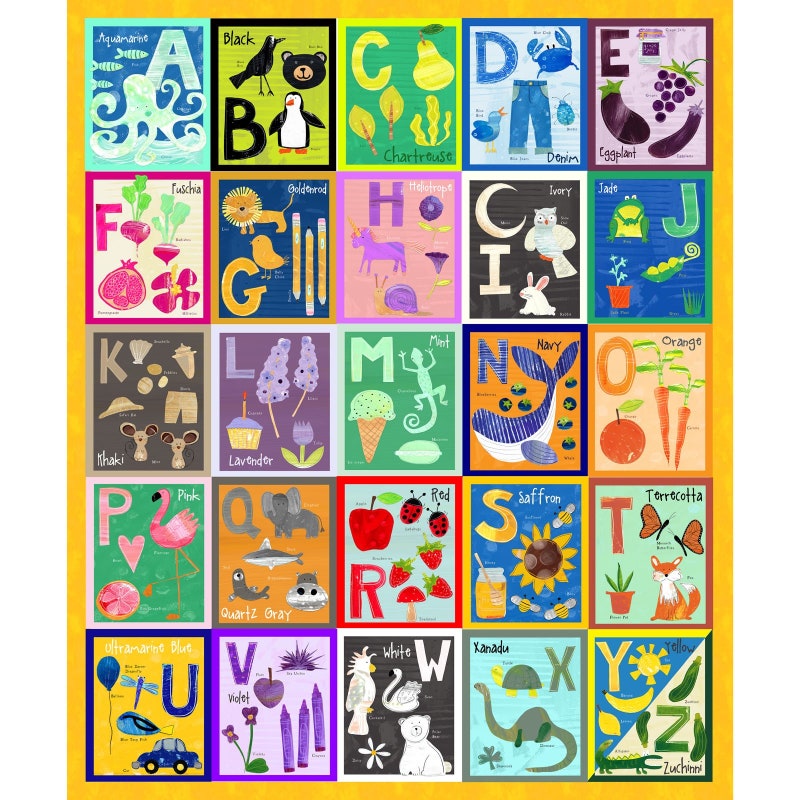 Alphabet Fabric - Etsy