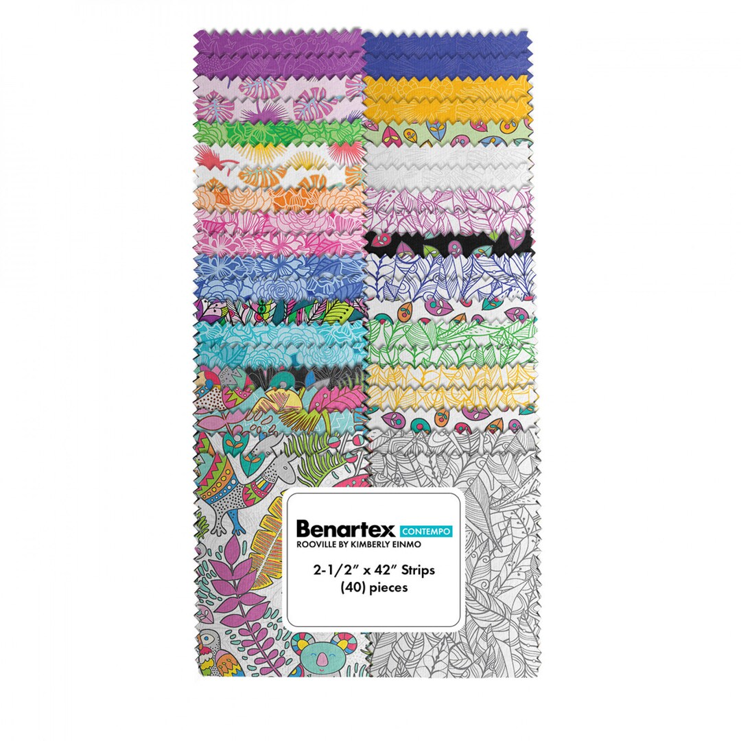 Rooville Jelly Roll, Benartex Contempo, Kimberly Einmo, Startingstitches, 2.5" Fabric Strips ...