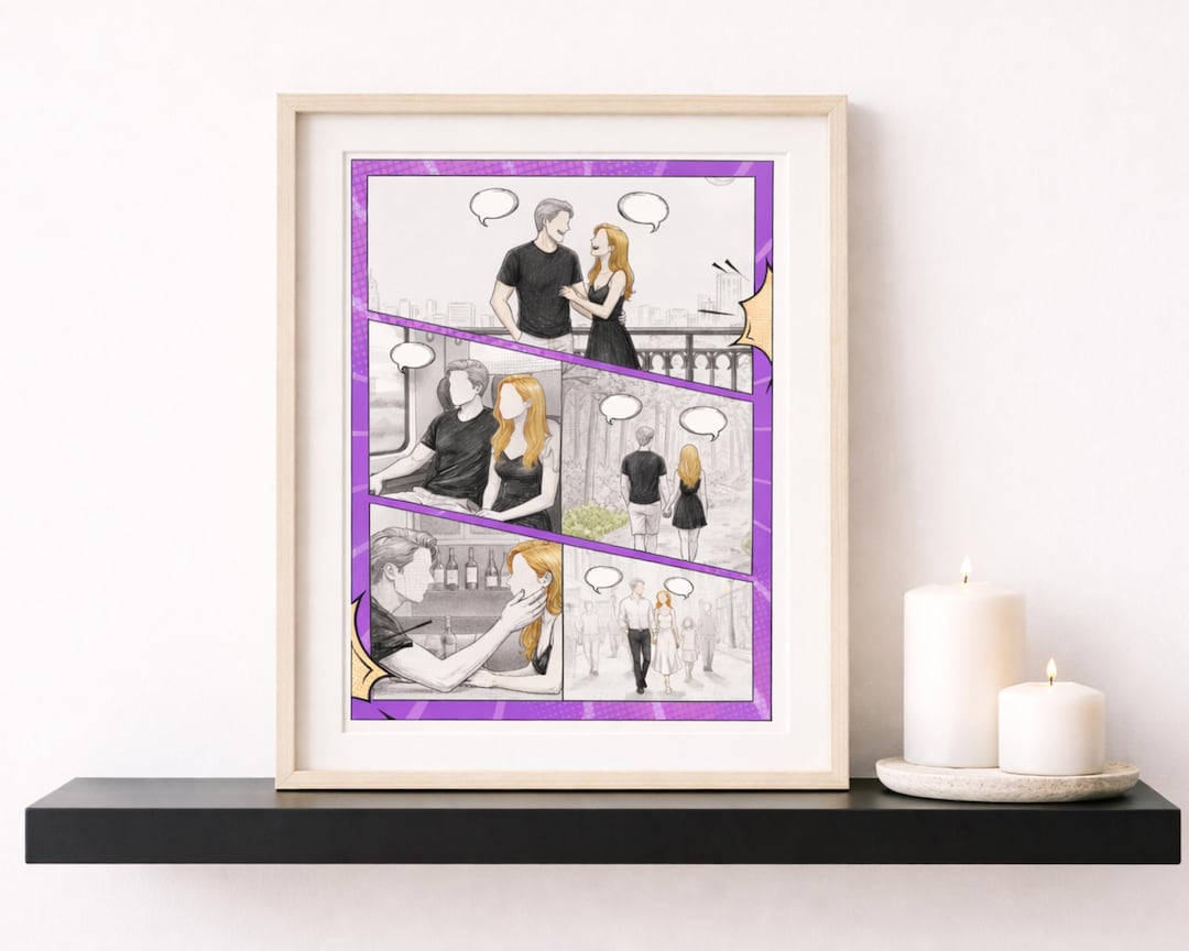 Custom Comic Book Couple Timeline Portrait – Personalized Comic Strip ...
