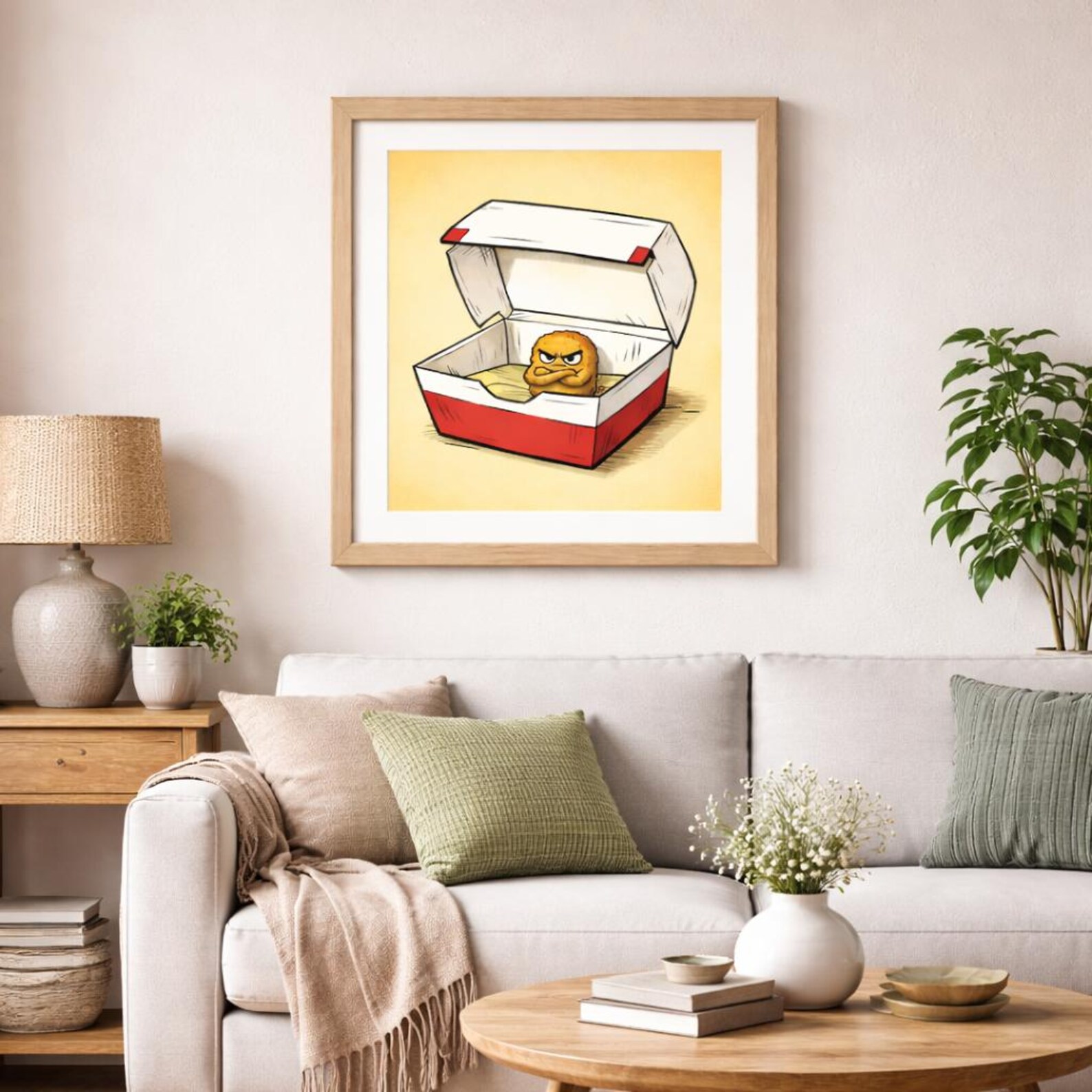 Angry Chicken Nugget Art Print: Kitchen Wall Decor (digital Download ...