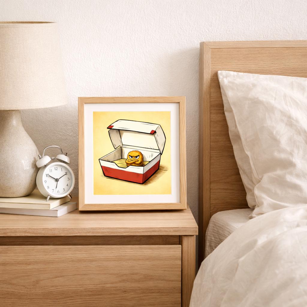 Angry Chicken Nugget Art Print: Kitchen Wall Decor (digital Download ...