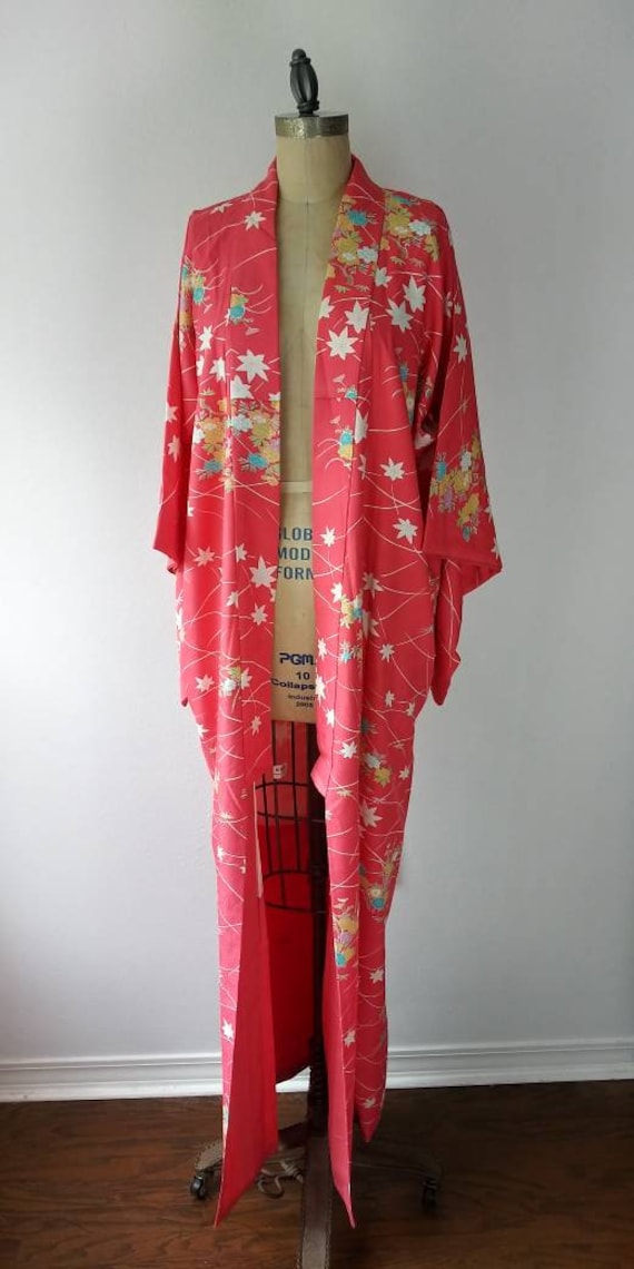 Pink Maple Leaf Kimono - Gem