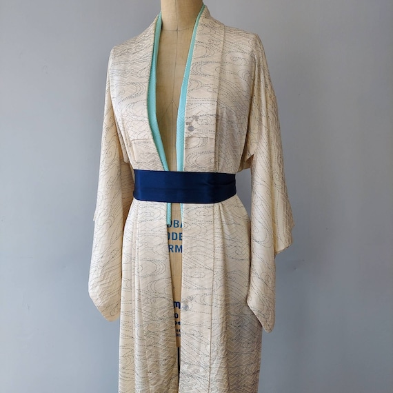 ivory long kimono with - Gem