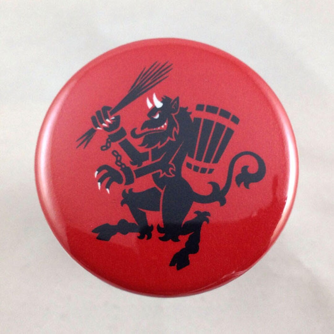 Krampus Rampant Button | Medieval Heraldic Folklore Christmas/yule ...
