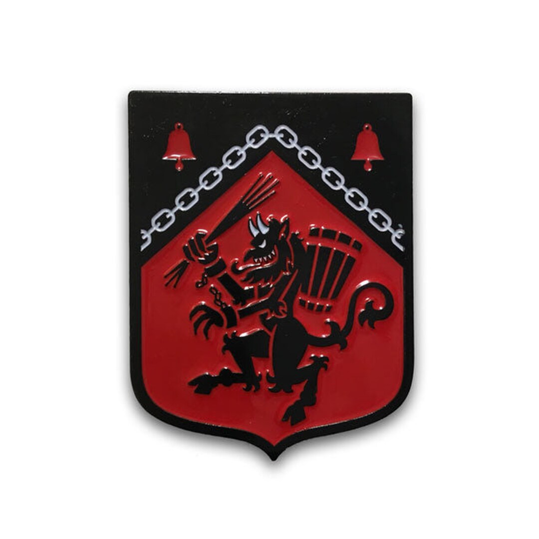 Krampus Rampant Heraldic Shield Enamel Pin | Krampus | Krampus ...