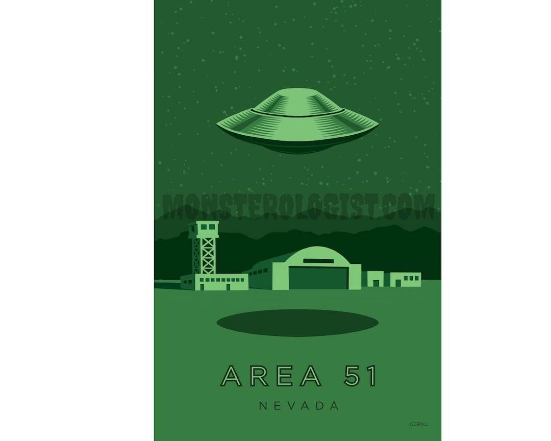 Area 51, Nevada Travel Poster 11x17 Print | UFO Alien Art - Etsy