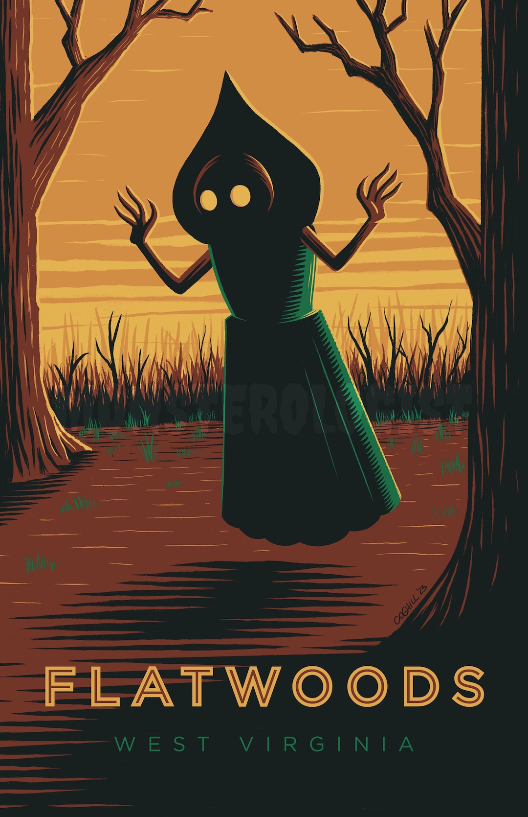 Flatwoods, West Virginia Travel Poster 11x17 | Flatwoods Monster ...
