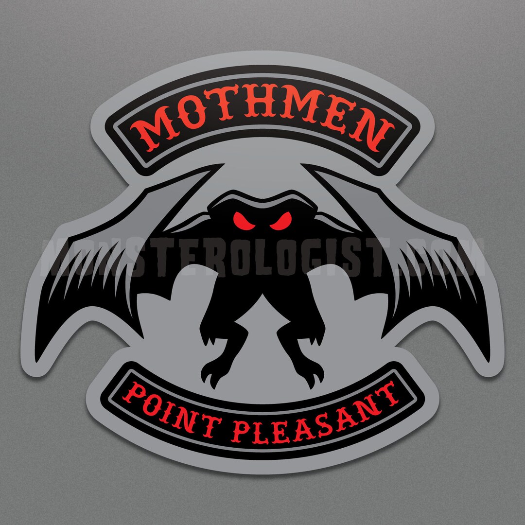 Mothmen Motorcycle Club Sticker | Mothman | Cryptozoology | Cryptid ...