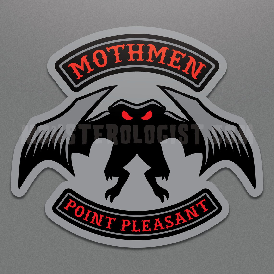 Mothmen Motorcycle Club Sticker Mothman Cryptozoology | Etsy