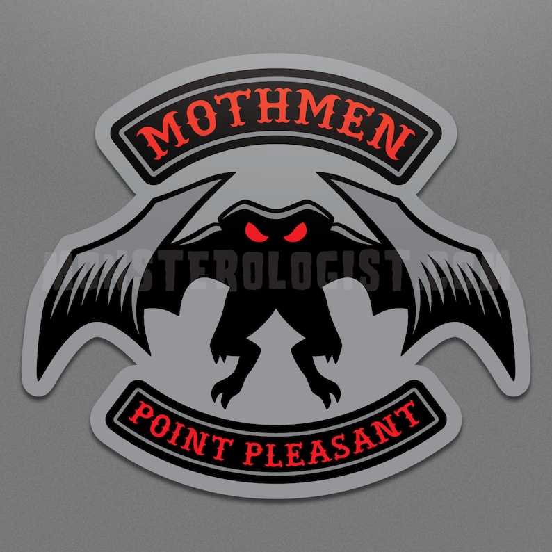 Mothmen Motorcycle Club Sticker Mothman Cryptozoology - Etsy