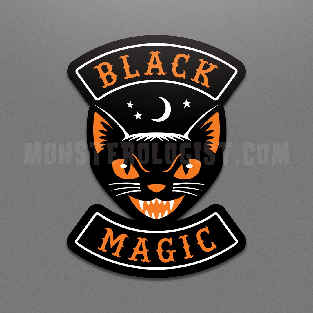 Black Magic Motorcycle Club Halloween Sticker | Black Cat | Halloween ...