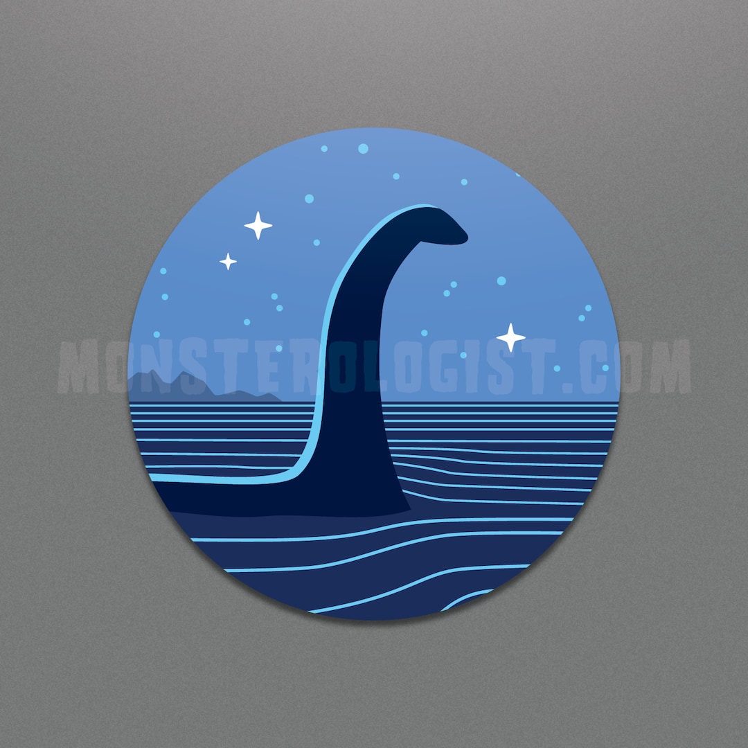 Nessie Minimalist Circle Sticker | Loch Ness Monster | Cryptozoology ...