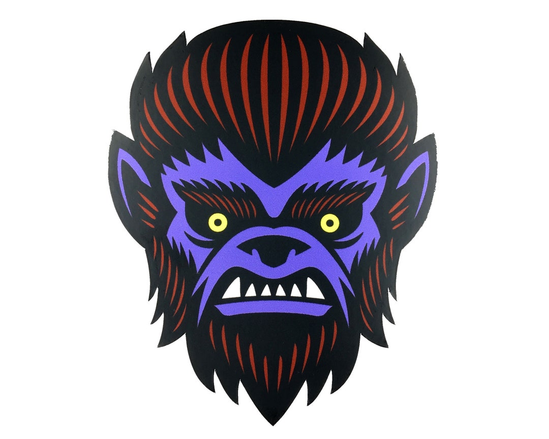 Wolf Man Head Sticker Wolf Man Horror - Etsy