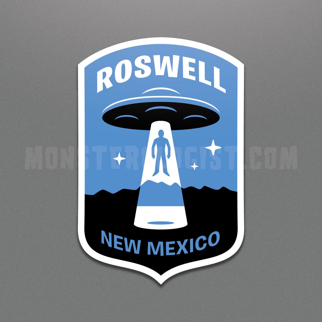 Roswell New Mexico Sticker Minimalist Alien UFO Paranormal Military ...