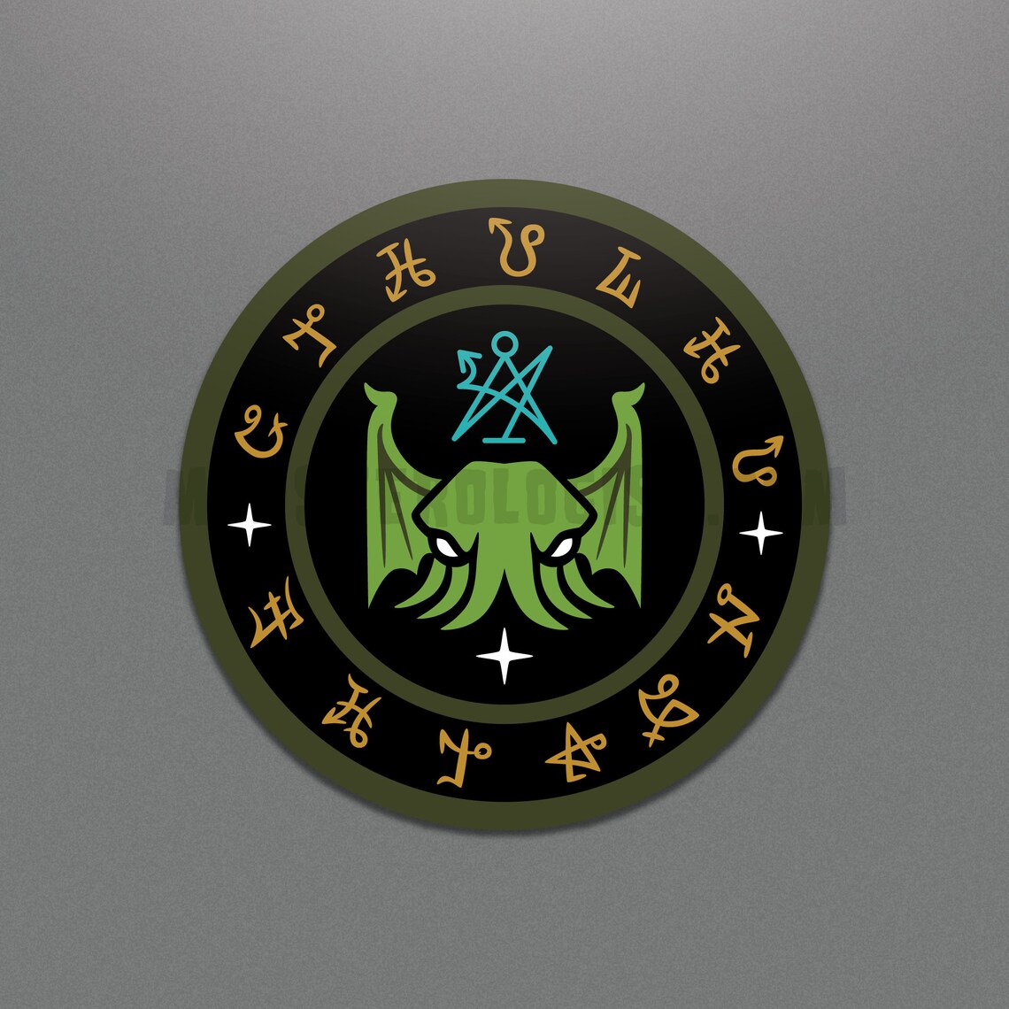 Cthulhu Fhtagn Circle Sticker H. P. Lovecraft Occult Horror - Etsy