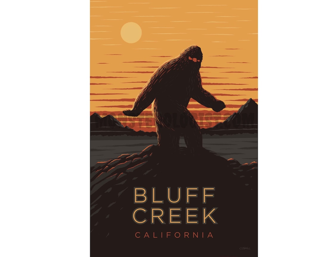 Bluff Creek, California Bigfoot Travel Poster 11x17 Print | Cryptid ...