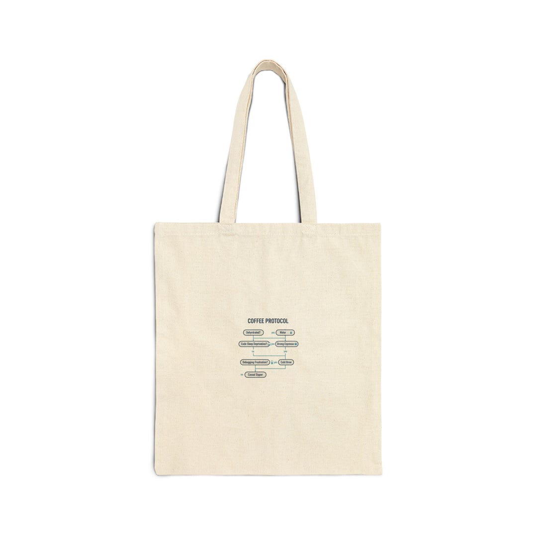 Coffee Protocol Tote | Graphic Humorous Diagrams, Nerd Humor - Etsy