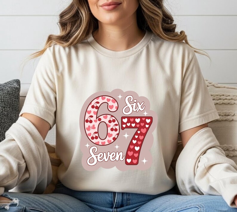 67 Valentine SVG | Six Seven Number SVG | Valentine Numbers SVG | Cute ...