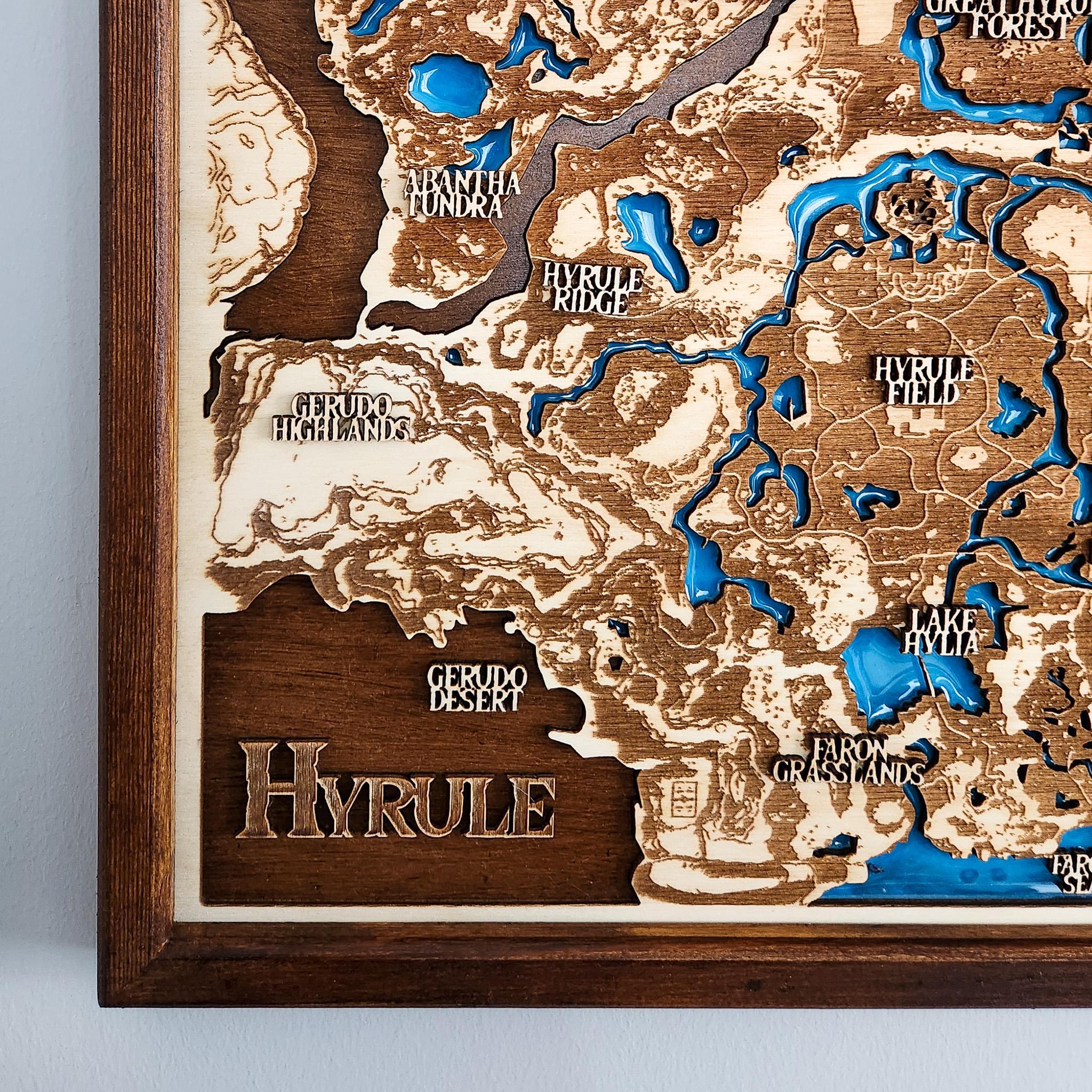 Zelda Breath of the Wild Wood Art | Handcrafted Hyrule Resin Map - Etsy