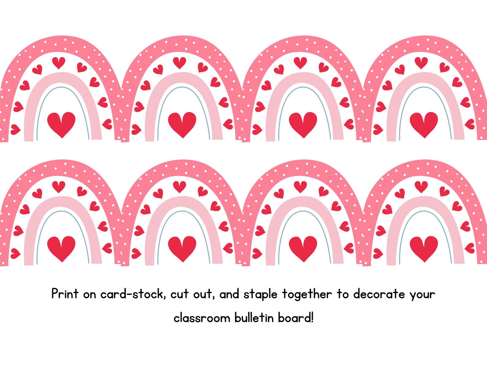 Bulletin Border, Classroom Borders, Canva Template, Valentine Themed - Etsy
