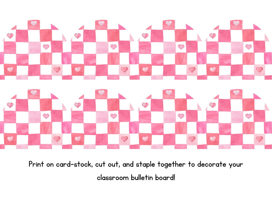 Bulletin Border, Classroom Borders, Canva Template, Valentine Themed - Etsy