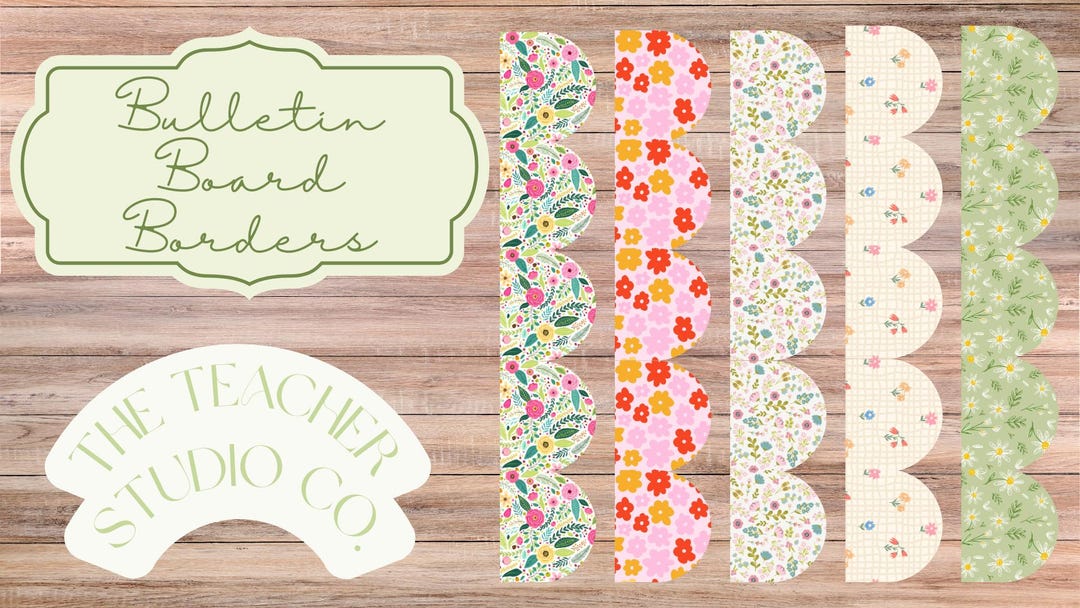 Bulletin Border, Spring Classroom Borders, Canva Template, Bundle of ...