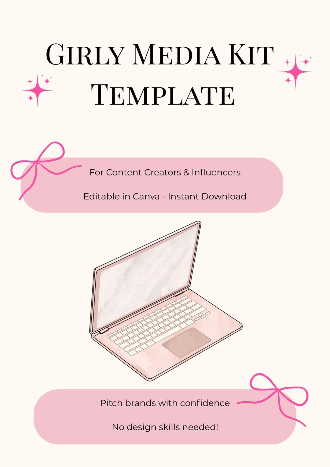 Girly Canva Media Kit Template for Content Creators | Influencer Media ...