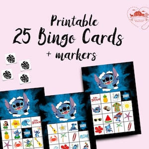 Stitch Birthday Bingo Cards, Party Games, LILO & STITCH Birthday Theme ...