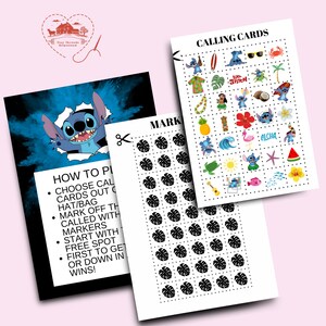 Stitch Birthday Bingo Cards, Party Games, LILO & STITCH Birthday Theme ...