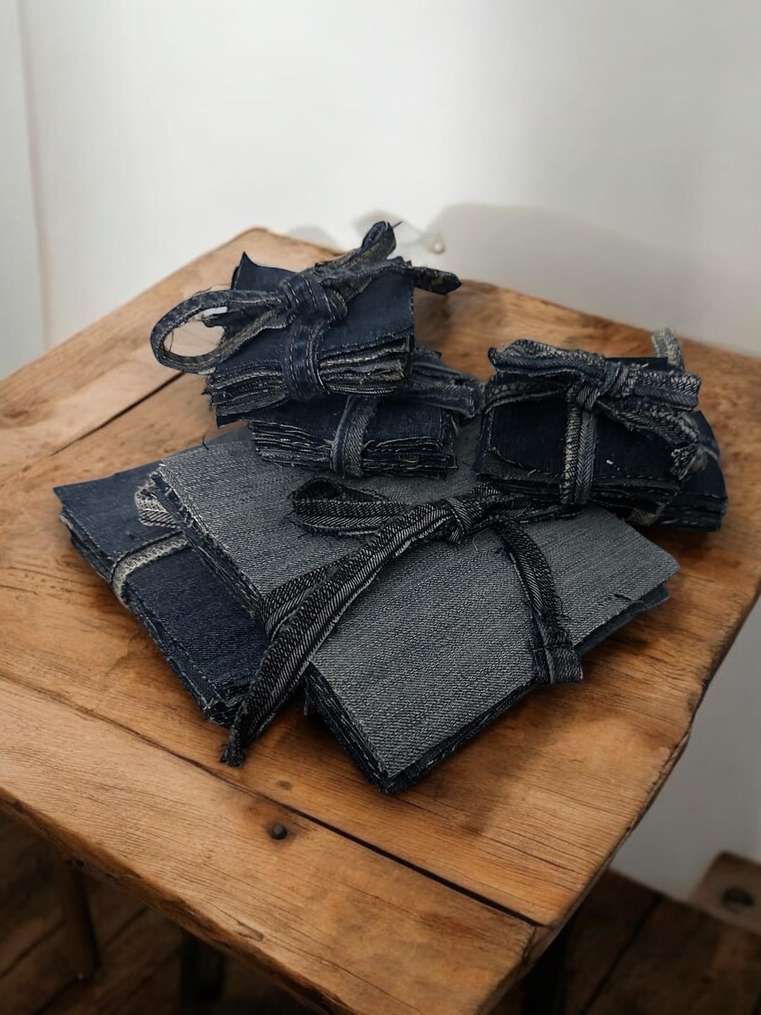 Upcycled Denim Squares Bundle - Fabric Squares for Crafts, Quilting ...