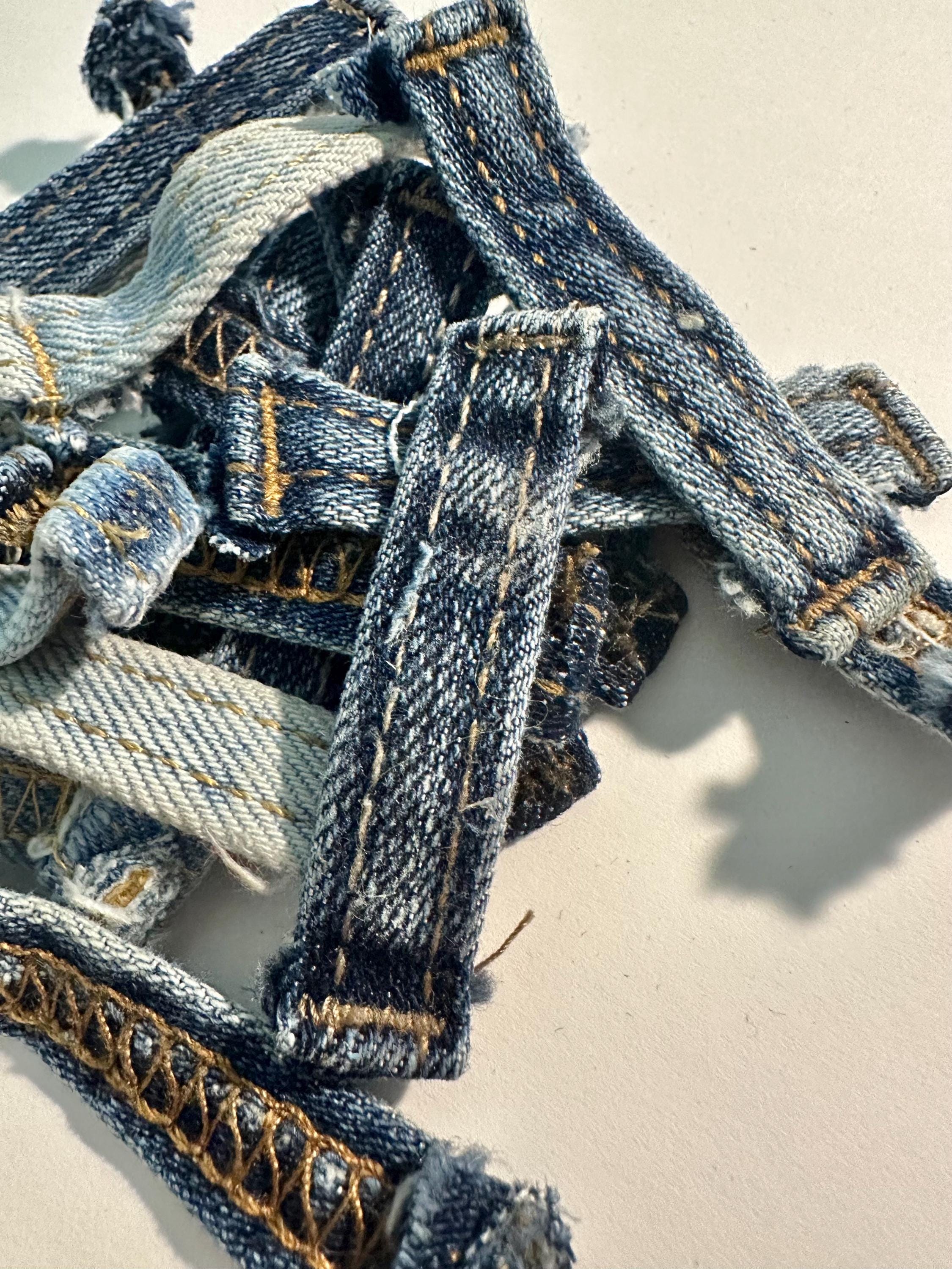 50 Denim Blue Jean Belt Loops - Perfect for Crafting, Repairing ...