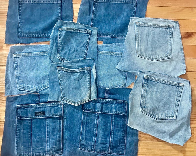 5 Pairs of Matching Pockets = 10 Denim Pocket Bundle for Repurposing ...