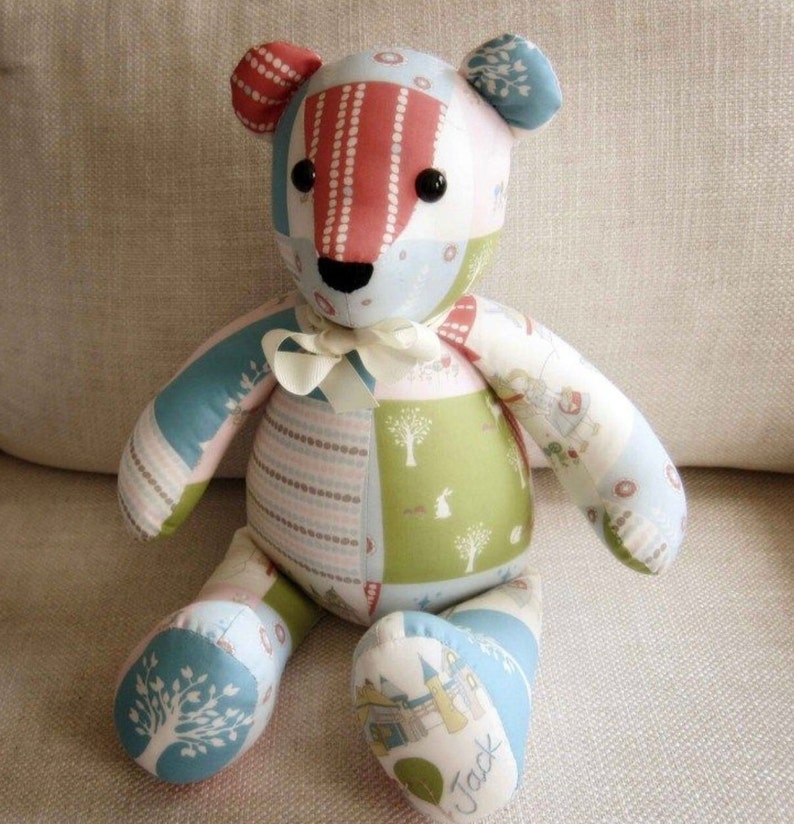 Memory Bear Custom Made With 4 Fabrics - Etsy