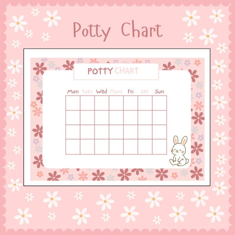 Bunny Potty Training Chart Kit | Toddler Reward System (printable ...