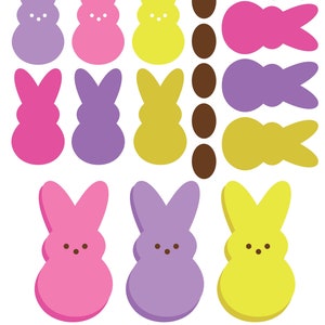 Easter Peeps Marshmallow Bunnies .SVG and PDF File Digital Download - Etsy