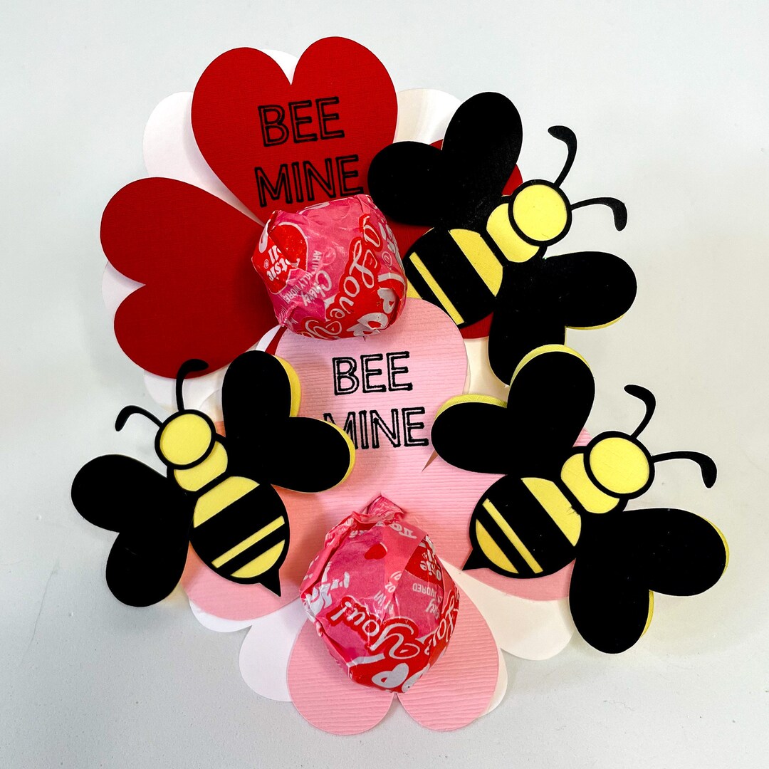 Bee Mine Flower Valentine's Day .SVG Digital Download - Etsy